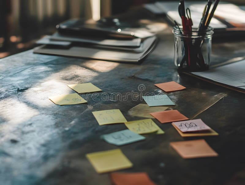 Sticky Notes Office Work Post-its for Planning Stock Illustration ... Sticky Notes Office Work Post-its for Planning Stock Illustration ...