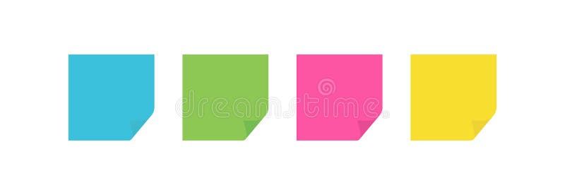 Sticky Notes Paper Icon Set. Color Sticky Paper Vector Stock Vector ...
