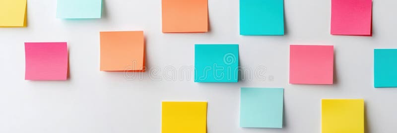 Sticky Notes and Paper Tabs Arranged in an Organized Manner on a Clean ...