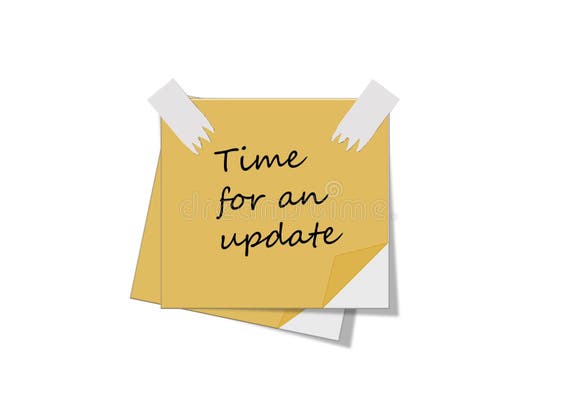 Sticky Notes with Phrase Time for an Update. Stock Illustration ...