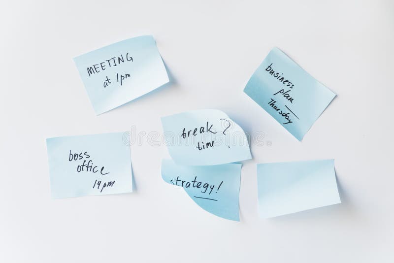 Sticky Notes with Plans Whiteboard. High Quality Photo Stock Photo ...