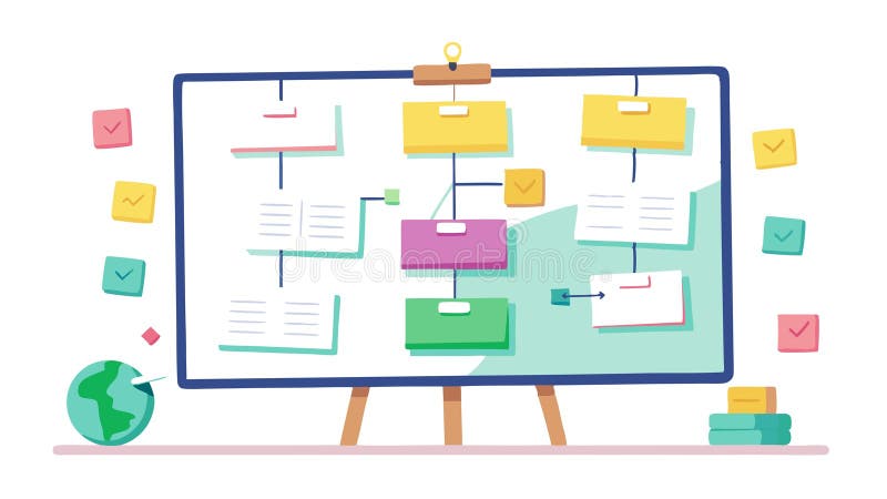 The Sticky Notes, Plastered Across a Whiteboard, Visually Represent the ...