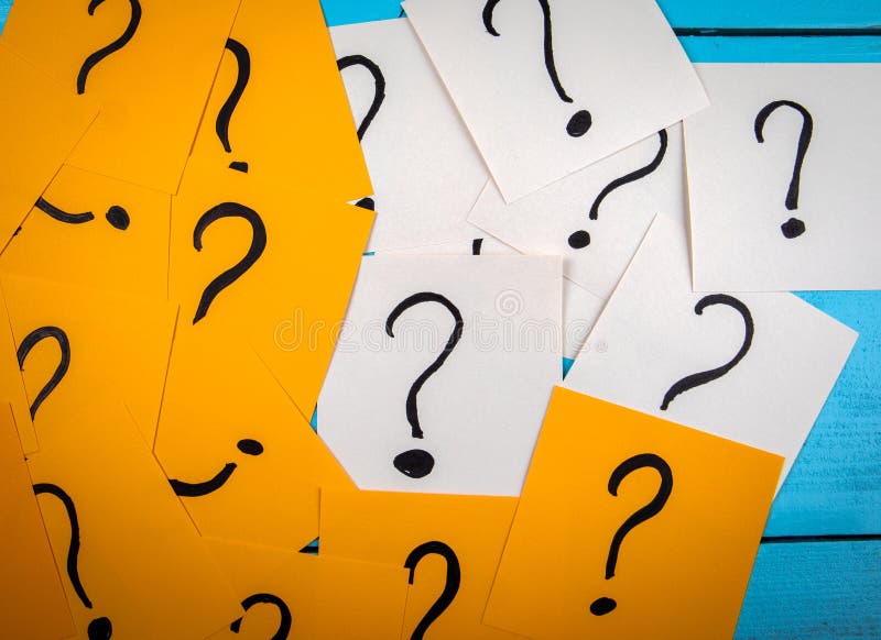Sticky Notes with Question Marks. Knowledge and Research Stock Image ...