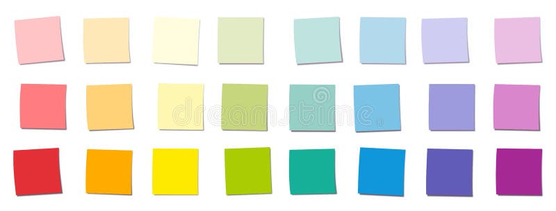 Sticky Notes Rainbow Gradient Colored Papers Memos Stock Vector ...