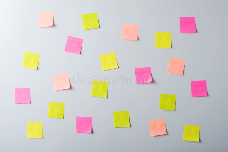 Sticky Notes in Random Order on a Whiteboard Stock Photo - Image of ...