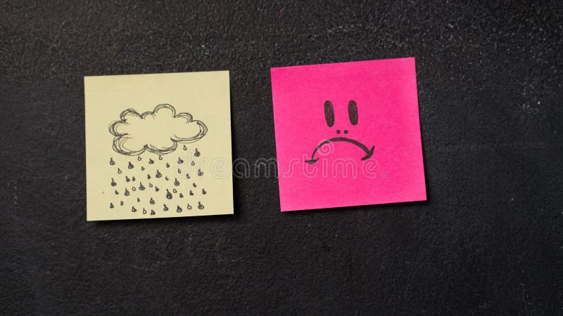 Sticky Notes on the Blackboard Stock Image - Image of forecast, memo ...