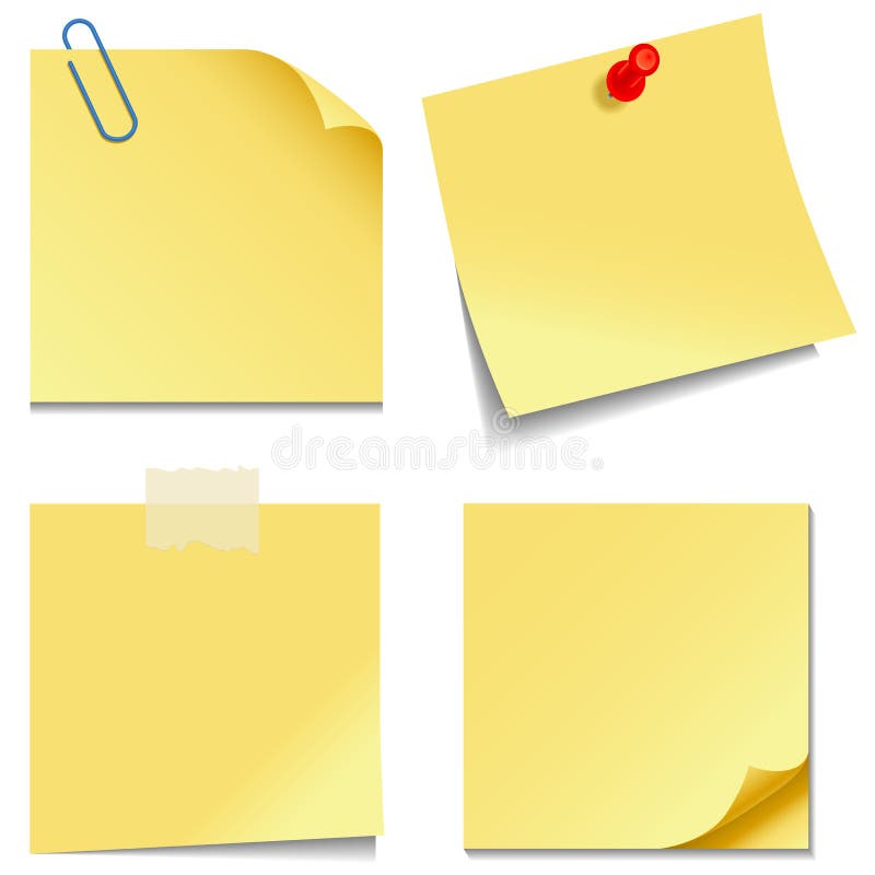 Yellow Sticky Note stock vector. Illustration of memo - 9610567
