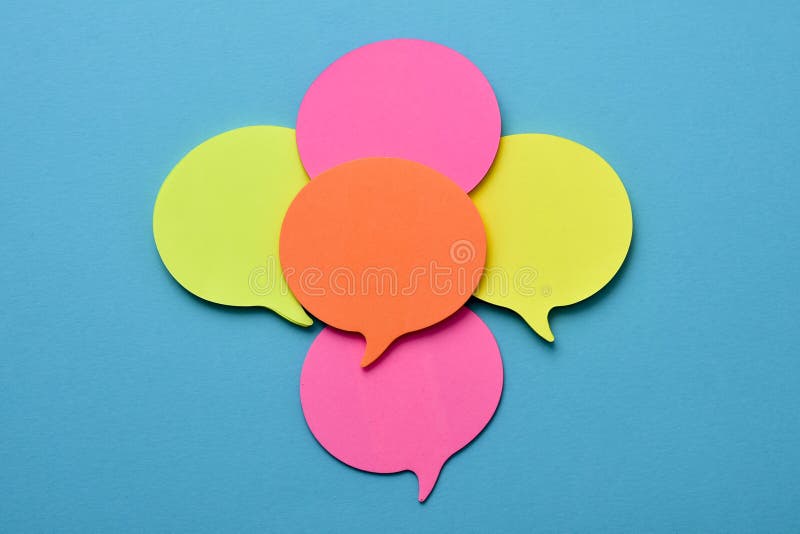 Sticky Notes in the Shape of Speech Balloons Stock Image - Image of ...