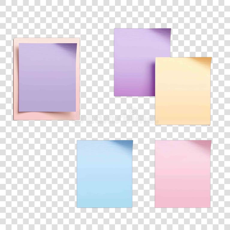 Sticky Notes Transparent Background Realistic Element Stock ...