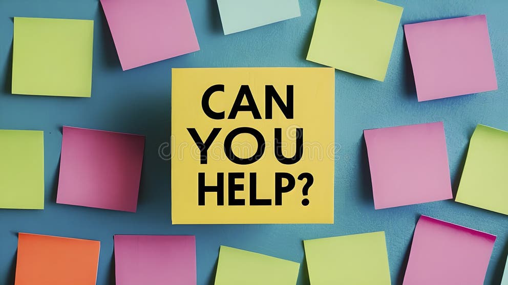 Sticky Notes Troubles. Can You Help Me Out Stock Image - Image of ...