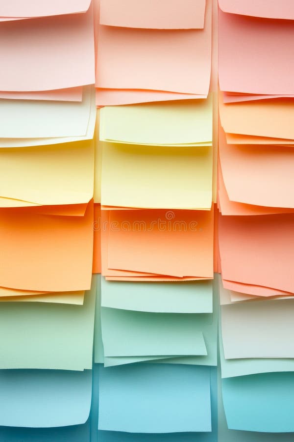 Sticky Notes in Various Colors are Organized in a Gradient, Providing ...