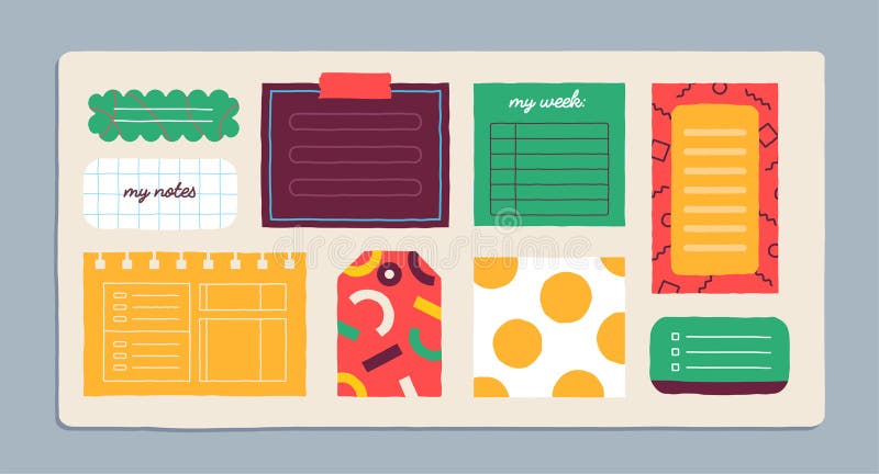 Sticky notes vector set stock vector. Illustration of memory - 295887360