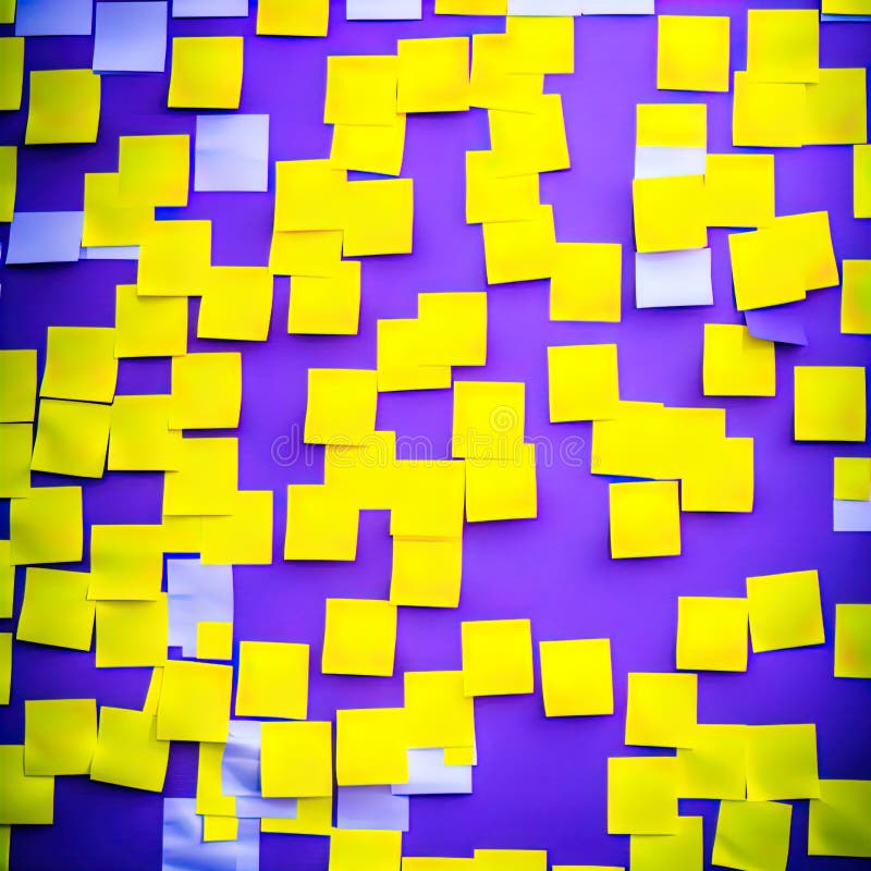 Sticky notes on a wall. stock illustration. Illustration of textile ...