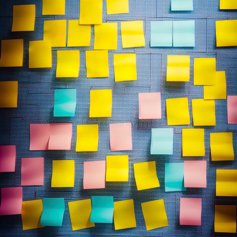 Sticky notes on a wall. stock illustration. Illustration of ...