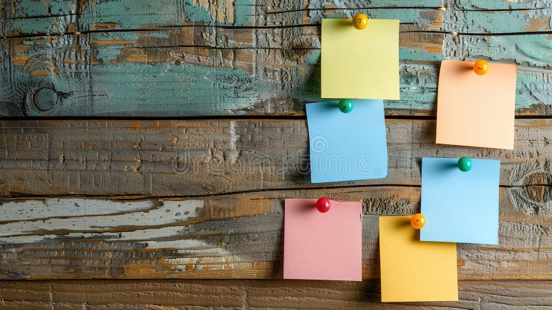 Sticky notes on wall stock illustration. Illustration of board - 311184494