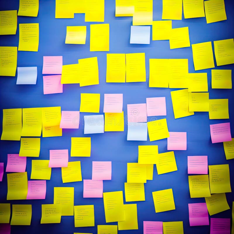 Sticky notes on a wall. stock illustration. Illustration of wall ...