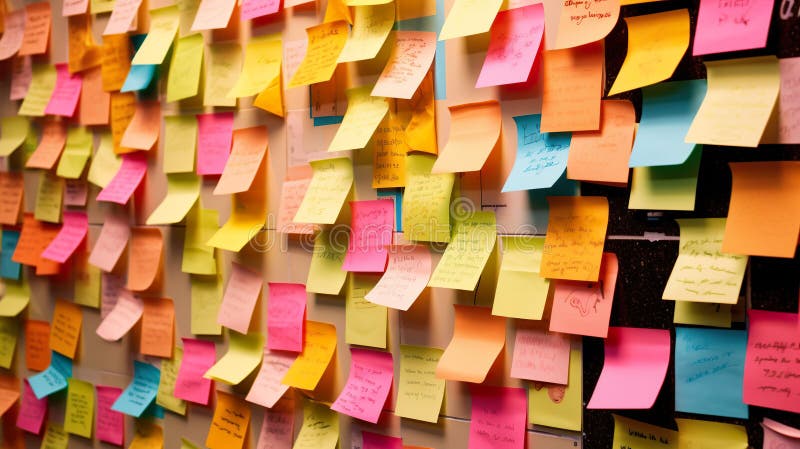 Sticky Notes on the Wall for Use As a Background Stock Illustration ...