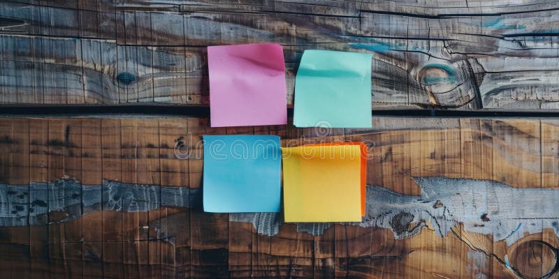 Sticky Notes on Wooden Table Stock Image - Image of meeting ...
