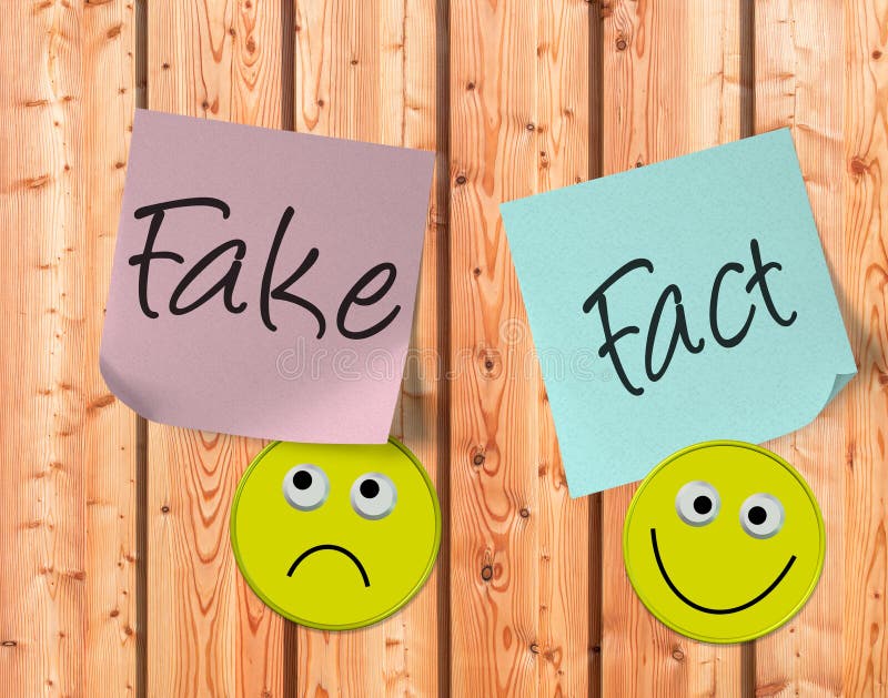 Sticky Notes with the Words Fake and Fact Stock Image - Image of facts ...