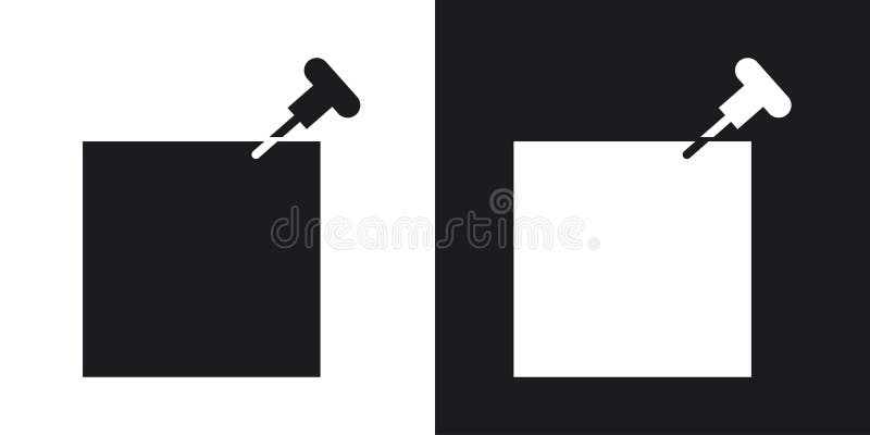 Sticky Notesline in Thin Line Black Color. Flat Simple Vector Symbols ...