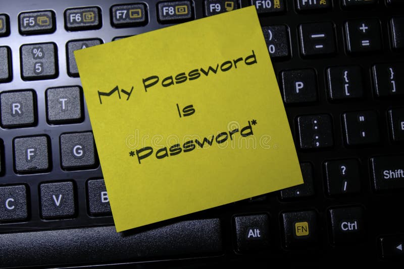 Sticky Note with Weak Password. Internet Banking, Data Privacy and ...