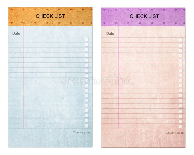 Sticky Pad Check List Form Note Old Paper Stock Photos - Free & Royalty ...