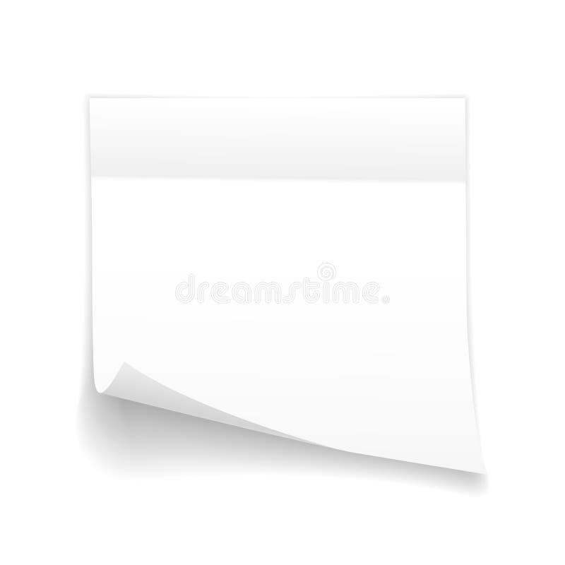 Sticky Paper Note with Shadow Effect. Blank White Memo Note Stickers ...
