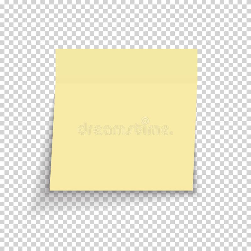 Office Yellow Paper Sticky Note Isolated on Transparent Background ...