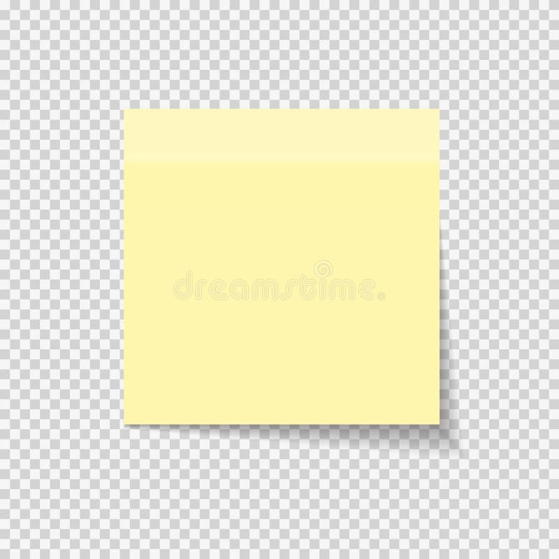Sticky Paper Note on Transparent Background Vector Illustration Stock ...
