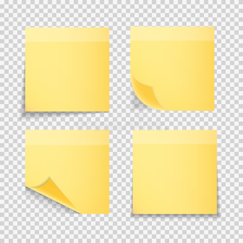 White Sheet of Note Paper Isolated on Transparent Background. Sticky ...