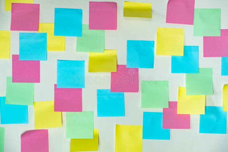 Sticky Paper Notes on a Planning Board. Stock Image - Image of brain ...