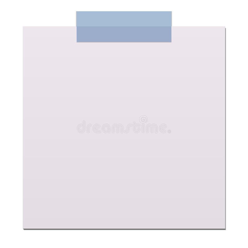 Sticky Paper with Sticky Tape, White Sticky Note Stock Vector ...
