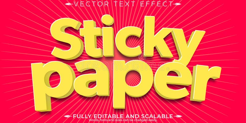 Sticky Paper Text Effect, Editable School and Kids Text Style Stock ...