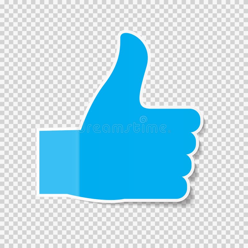Sticky Paper Thumbs Up Sign Note on Transparent Background Vector ...