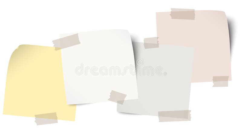 Sticky Papers with Adhesive Tape Stock Vector - Illustration of notes ...