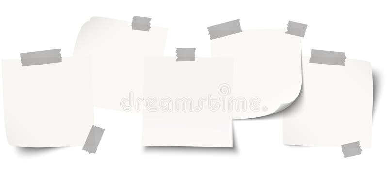 Sticky Papers with Adhesive Tape Stock Vector - Illustration of black ...