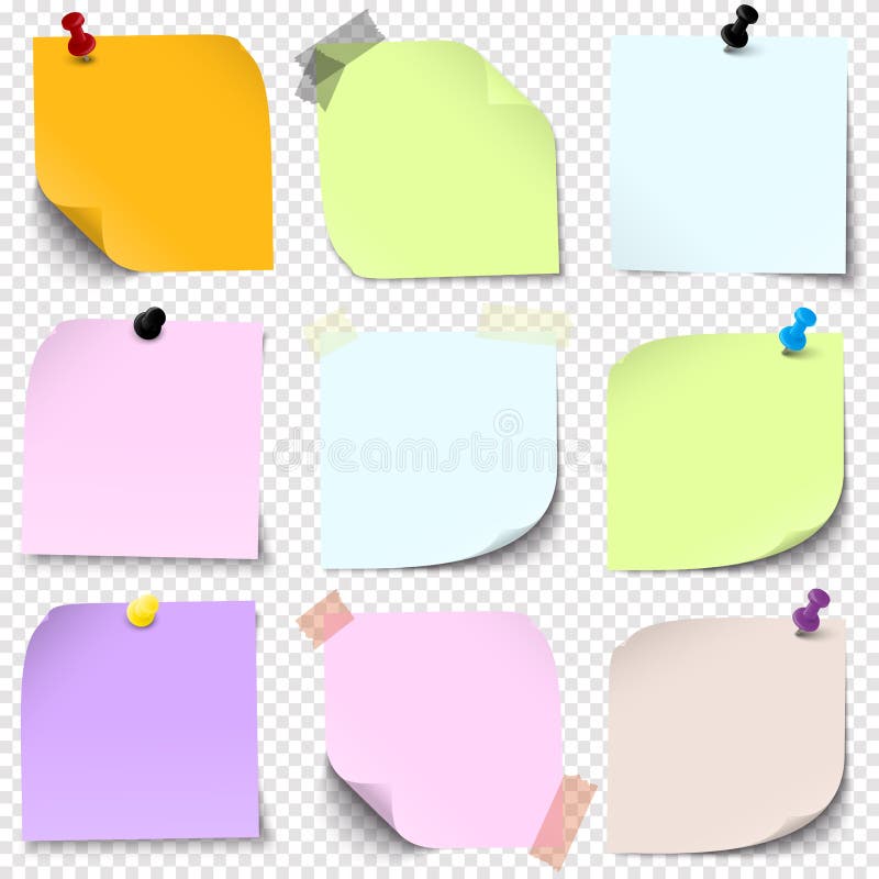 Sticky Papers Collection with Vector Transparency Stock Vector ...