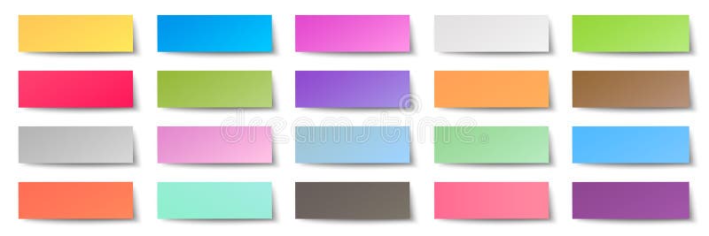 Sticky Papers in Different Colours Isolated, Thin Stripes of Sticky ...