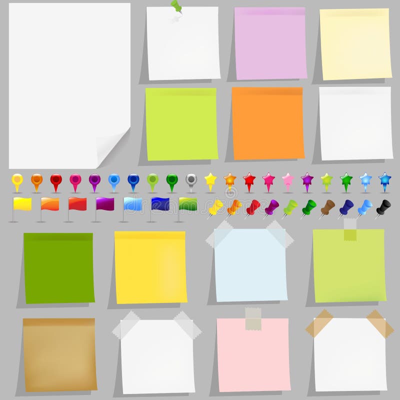Sticky Papers Set. Vector stock vector. Illustration of business - 17151046
