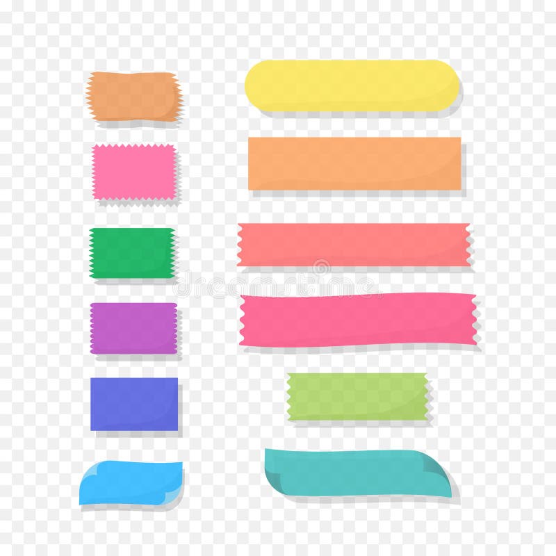 Sticky Patches in Different Colors with Shadows, Realistic Vector ...