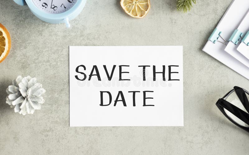 SAVE the DATE Message on the Card Shown Stock Photo - Image of meeting ...