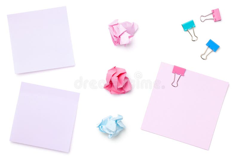 Sticky Post Note Paper on White Background Stock Photo - Image of ...
