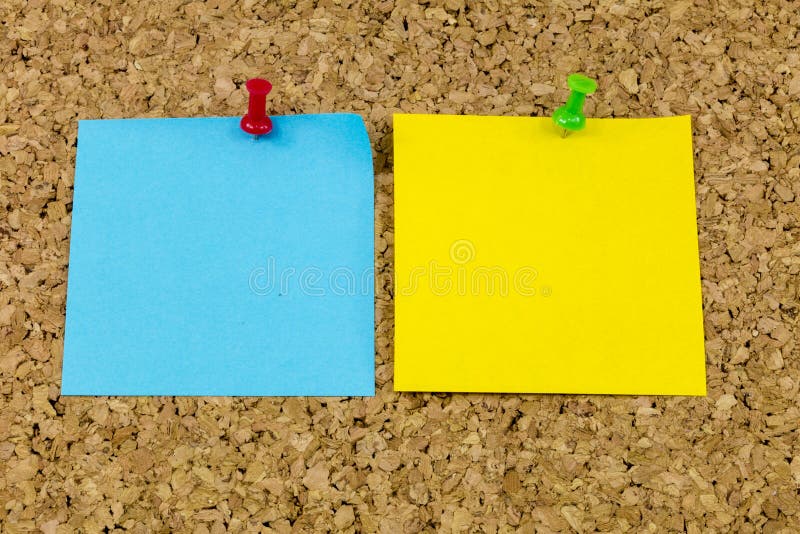 Sticky Postit Notes Blank Copy Note Space Cork Stock Image - Image of ...
