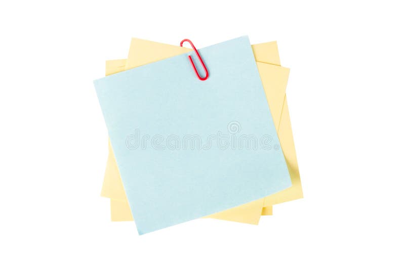 Paper Clip with Colorful Sticky Posts Stock Photo - Image of board ...