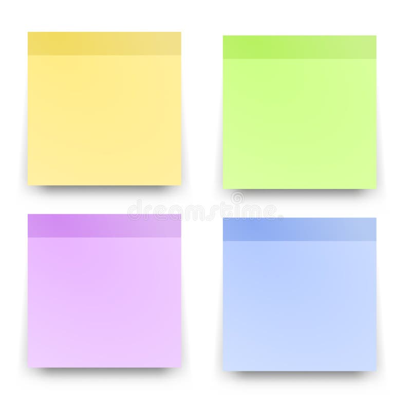 Sticky Reminder Notes Realistic Colored Papers Stock Vector ...