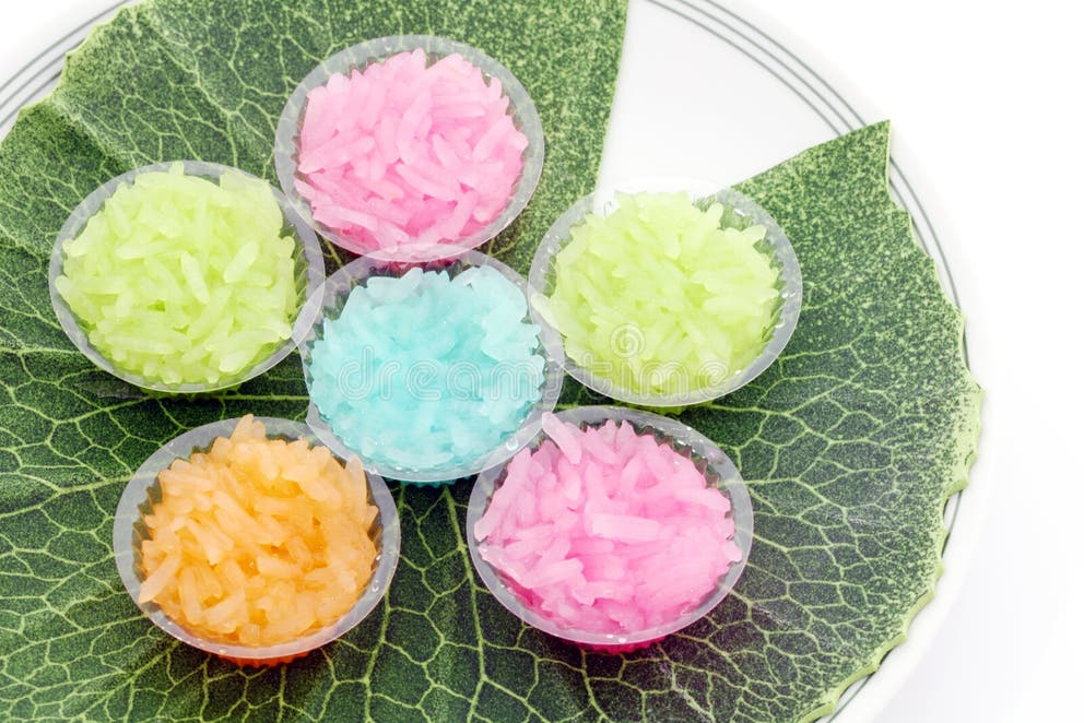 Sticky rice in 4 colors. stock image. Image of thai, three - 22210147