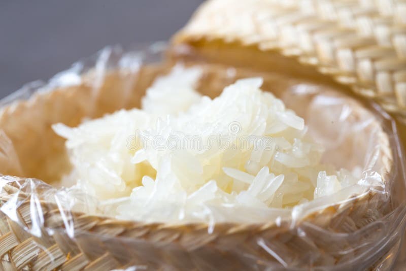 Sticky Rice in Bamboo Container Stock Image - Image of bamboo, wooden ...