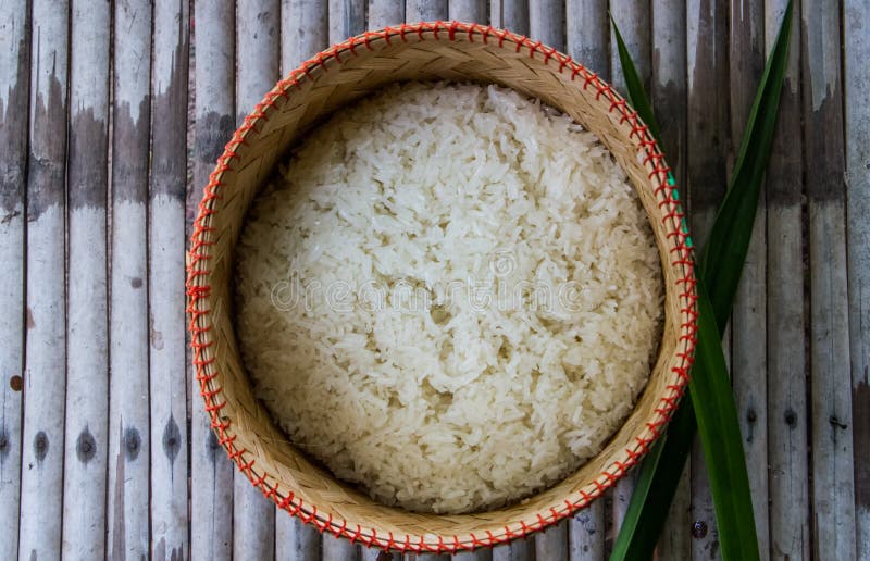 Bamboo Sticky Rice Container Stock Image - Image of gourmet, design ...