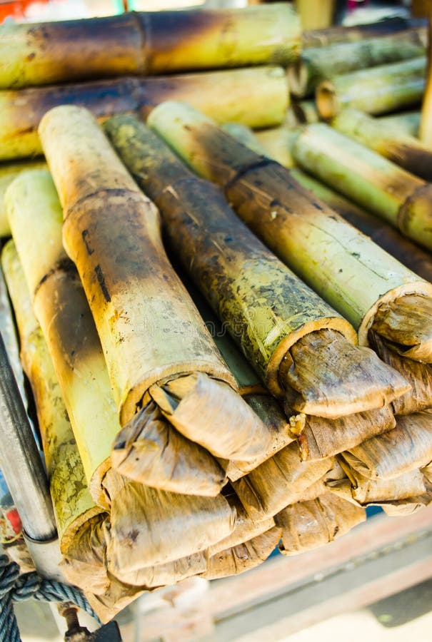 Sticky rice in bamboo stock photo. Image of rice, color - 30853076