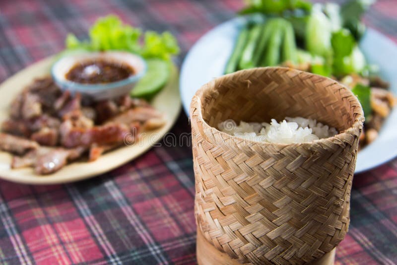 Sticky rice box stock photo. Image of eating, natural - 34925340